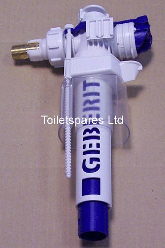 Geberit 380 inlet with integral white clip - toiletspares.co.uk